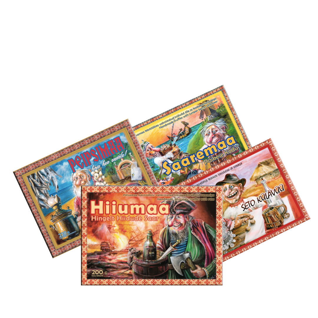 Kõlleste Kommimeistrid käsitöö kommikarpide valik